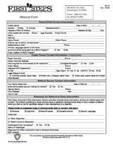 First Steps FS-1A Referral Form - KY-SPIN