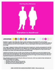 Charting the LifeCourse-Focus on Transition Handout - KY-SPIN